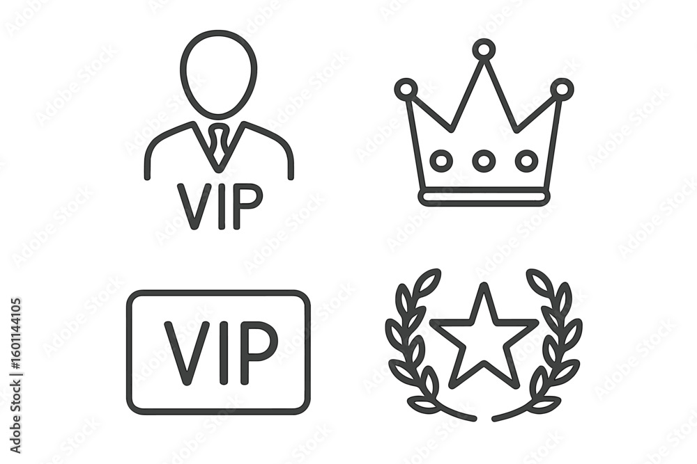 Image vectorielle Stock VIP icon set in thin line style. Vector ...