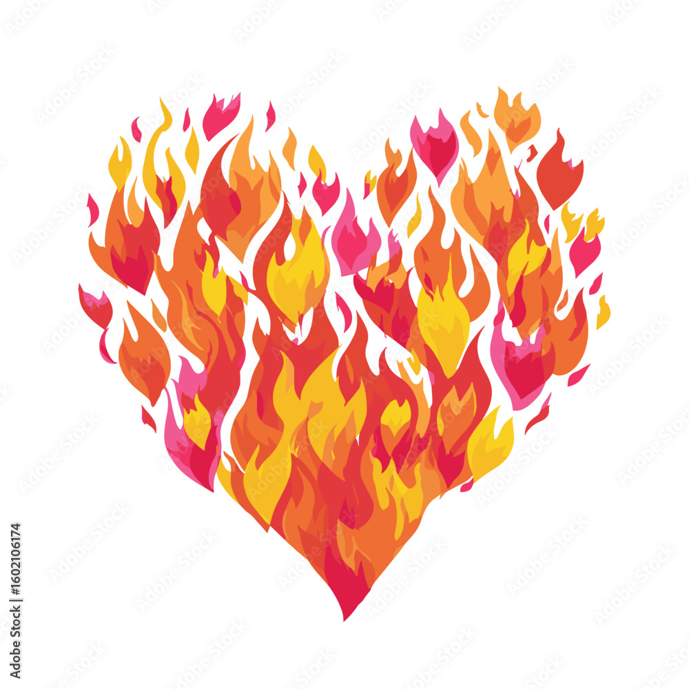fire heart clipart, vector logo, icon Stock Vector | Adobe Stock