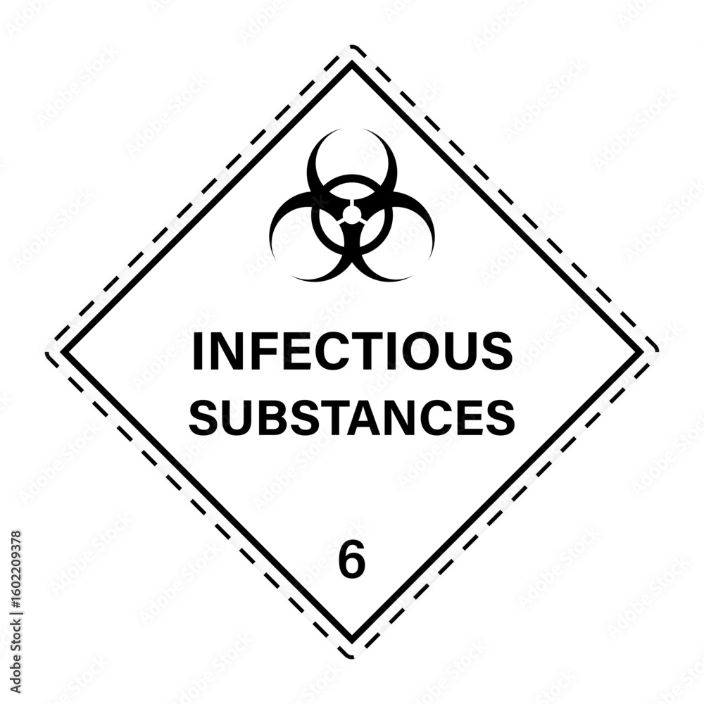 Infectious substances sign. Hazardous material signs. Globally ...