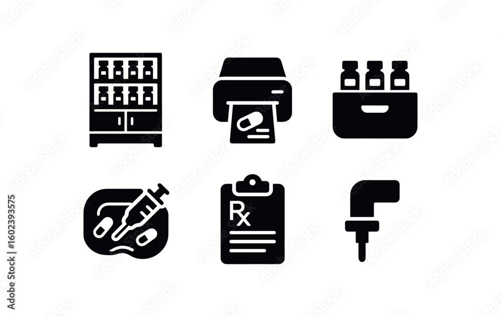 Image vectorielle Stock solid icon isolated medication dispensing ...