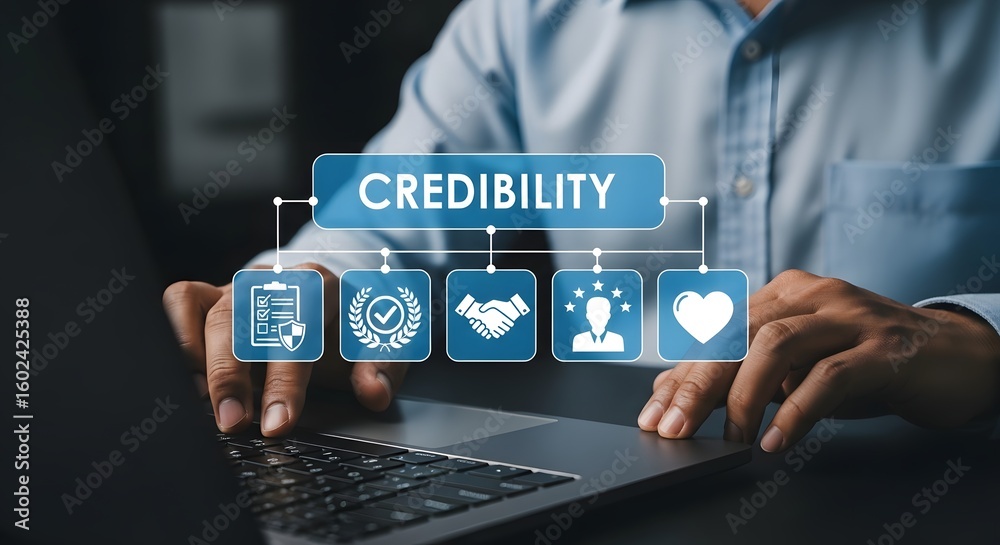 Build business credibility online now with this modern graphic showing ...