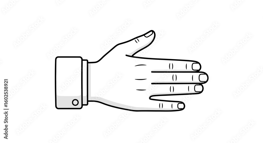 Stylized graphic representation of a hand with outstretched fingers ...