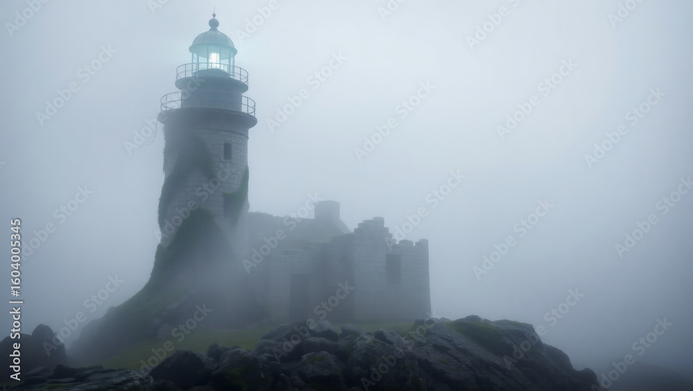A hauntingly beautiful AI-generated image of a dilapidated lighthouse ...