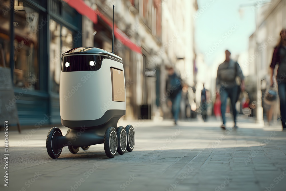 Autonomous delivery robot navigating a city sidewalk for last-mile ...