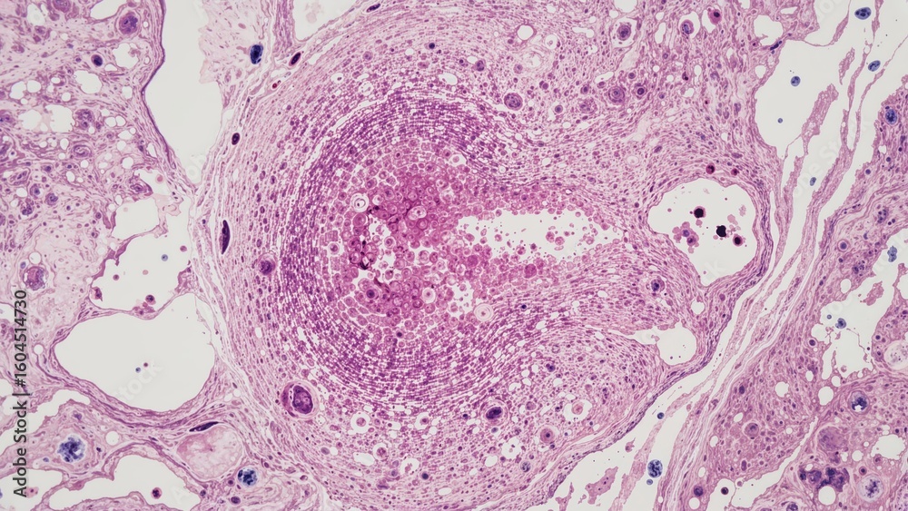Microscopic examination of brain tissue revealing a benign meningeal ...