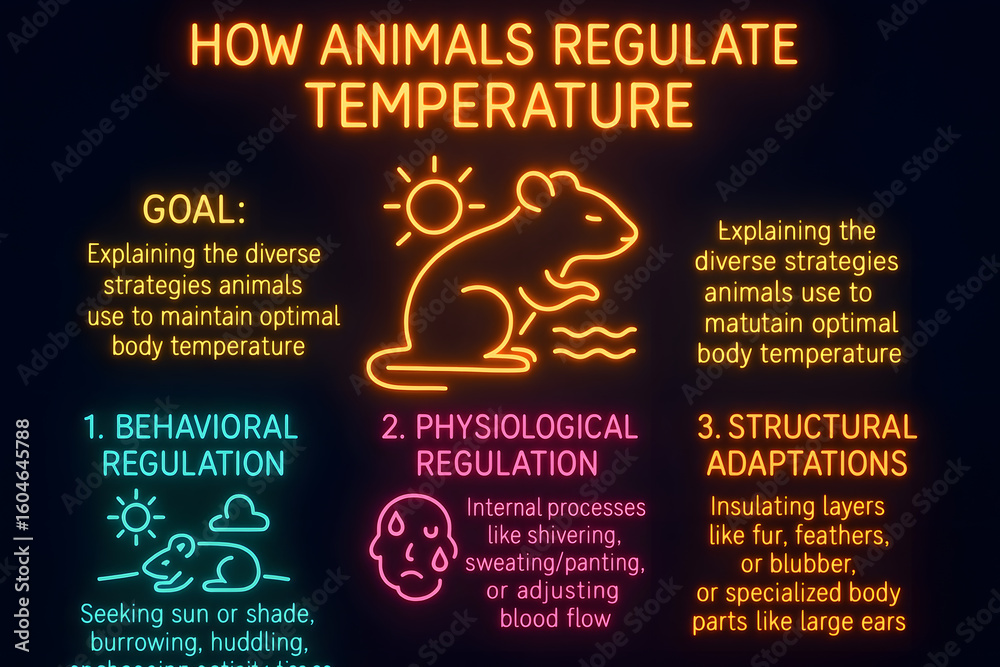 Animal Temperature Regulation Infographic Explaining Thermoregulation ...