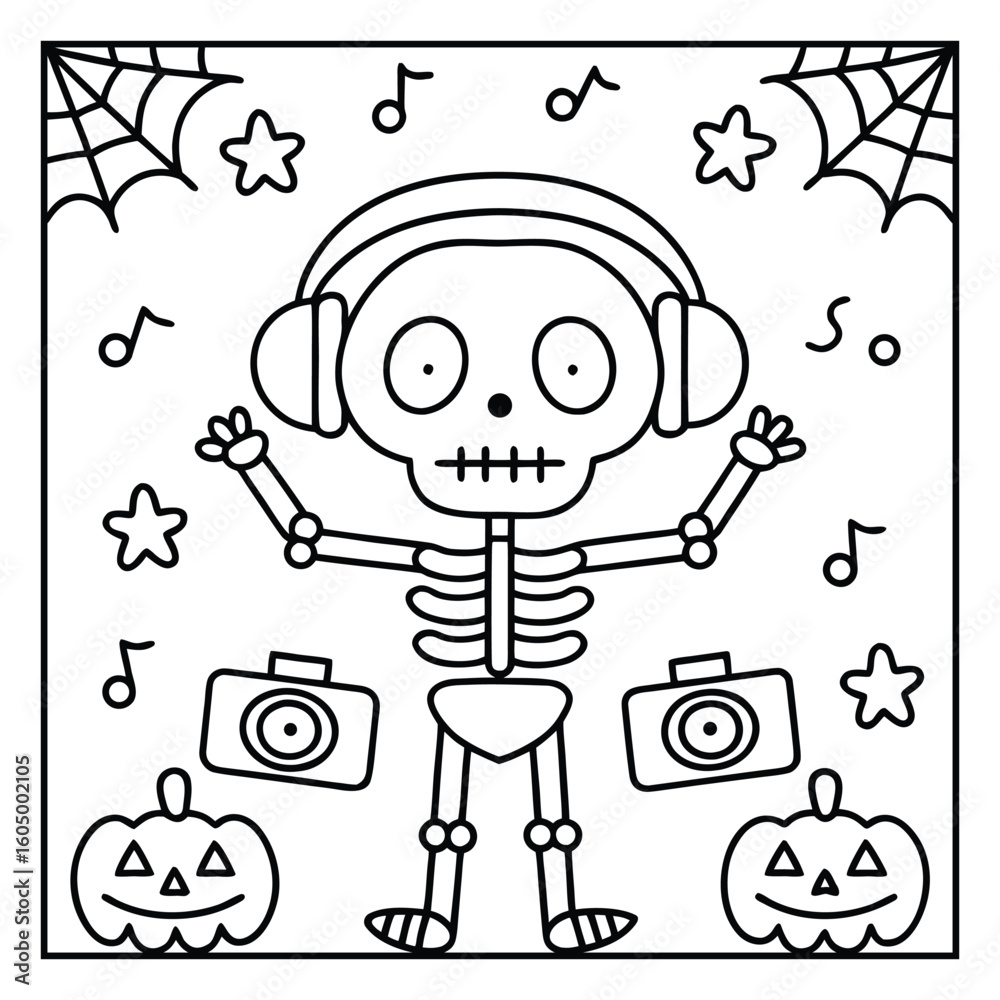 Vetor Spooky Pals – Cute and Easy Halloween Coloring Pages for Kids and ...
