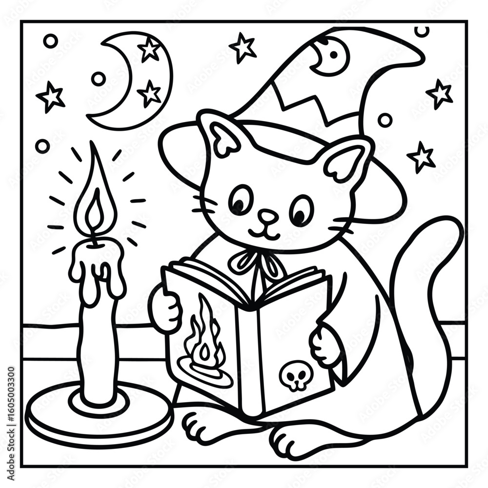 Vector de Stock Spooky Pals – Cute and Easy Halloween Coloring Pages ...