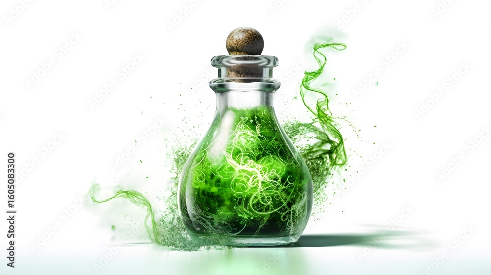 Green elixir potion bottle magic spell liquid fantasy witchcraft ...