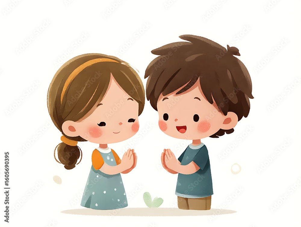 Cute kids praying Stock Photo | Adobe Stock