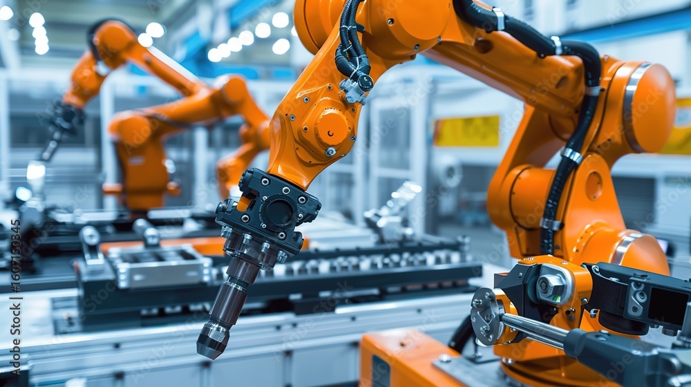 Close-up of Industrial Robot Arm: Exploring the Intricate Details of ...
