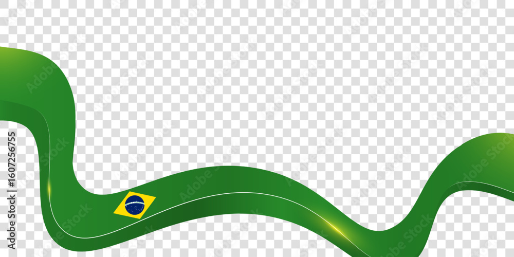 Brazilian independence day. Waving 3d shape with brazilian emblem ...