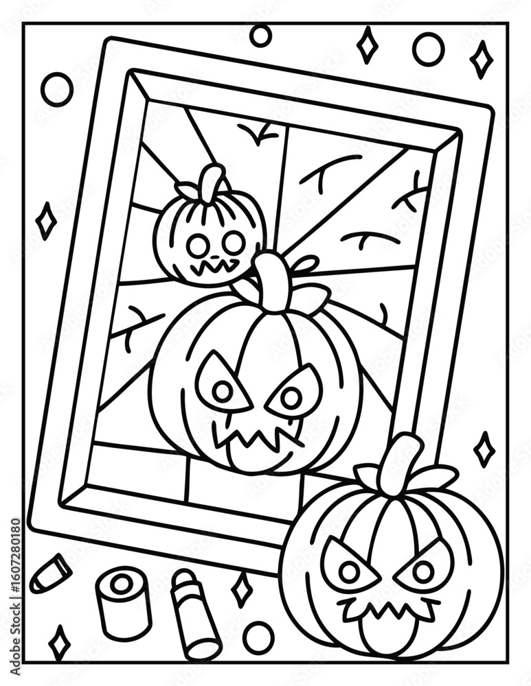 Stock-Vektorgrafik „Halloween and Pumpkin Coloring Pages – Fun, Spooky ...