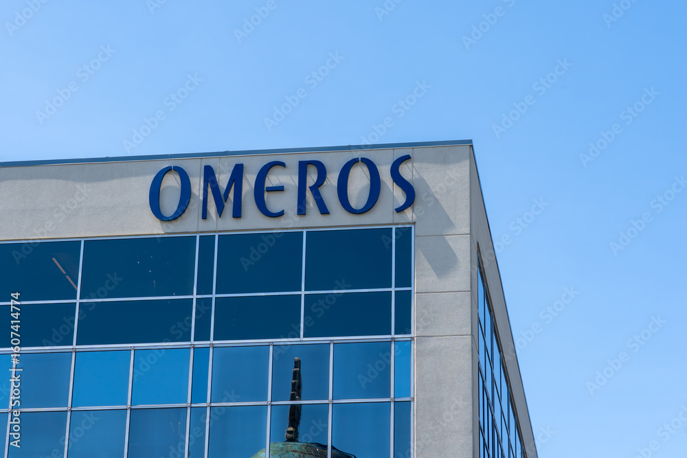Omeros headquarters in Seattle, Washington, USA - June 15, 2023. Omeros ...