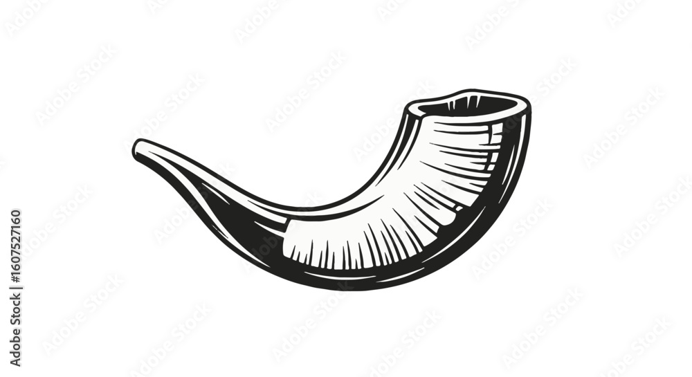 Stock-Vektorgrafik „Shofar horn trumpet vector illustration. Jewish ...