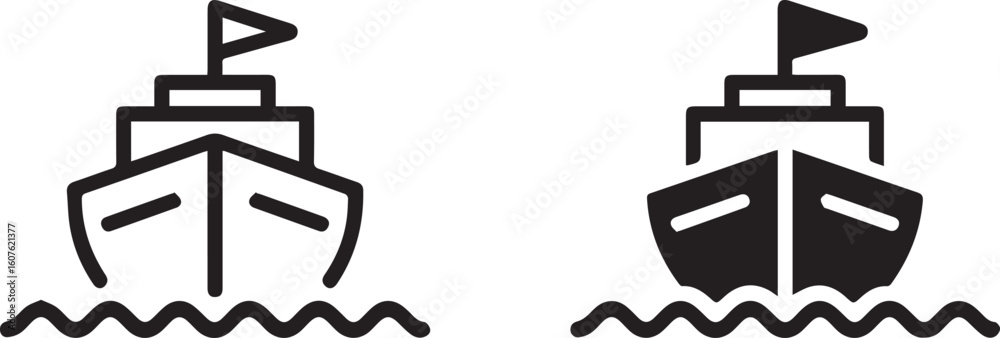 Stockvektorbilden minimalist ship vector icons in ai eps jpeg png ...