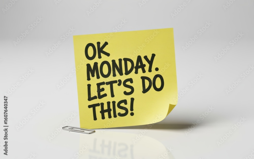 Motivational Sticky Note Reminder Ok Monday, Let's Do This! | New Week ...
