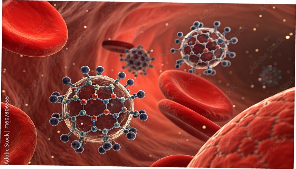 Stock-Illustration „High-detail rendering of hemoglobin molecules ...