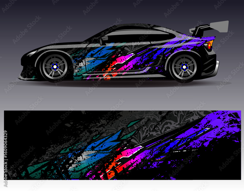 Car wrap design vector. Graphic abstract stripe racing background ...