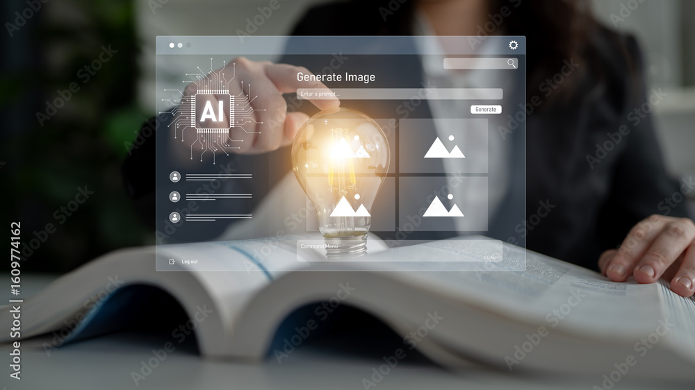 AI image generator interface enables image, AI, and generator process by converting user prompt ...