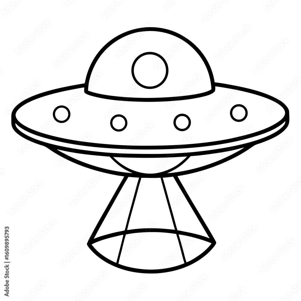 Flying Saucer Coloring Pages – UFO, Space, Alien, Outline, Line Art ...