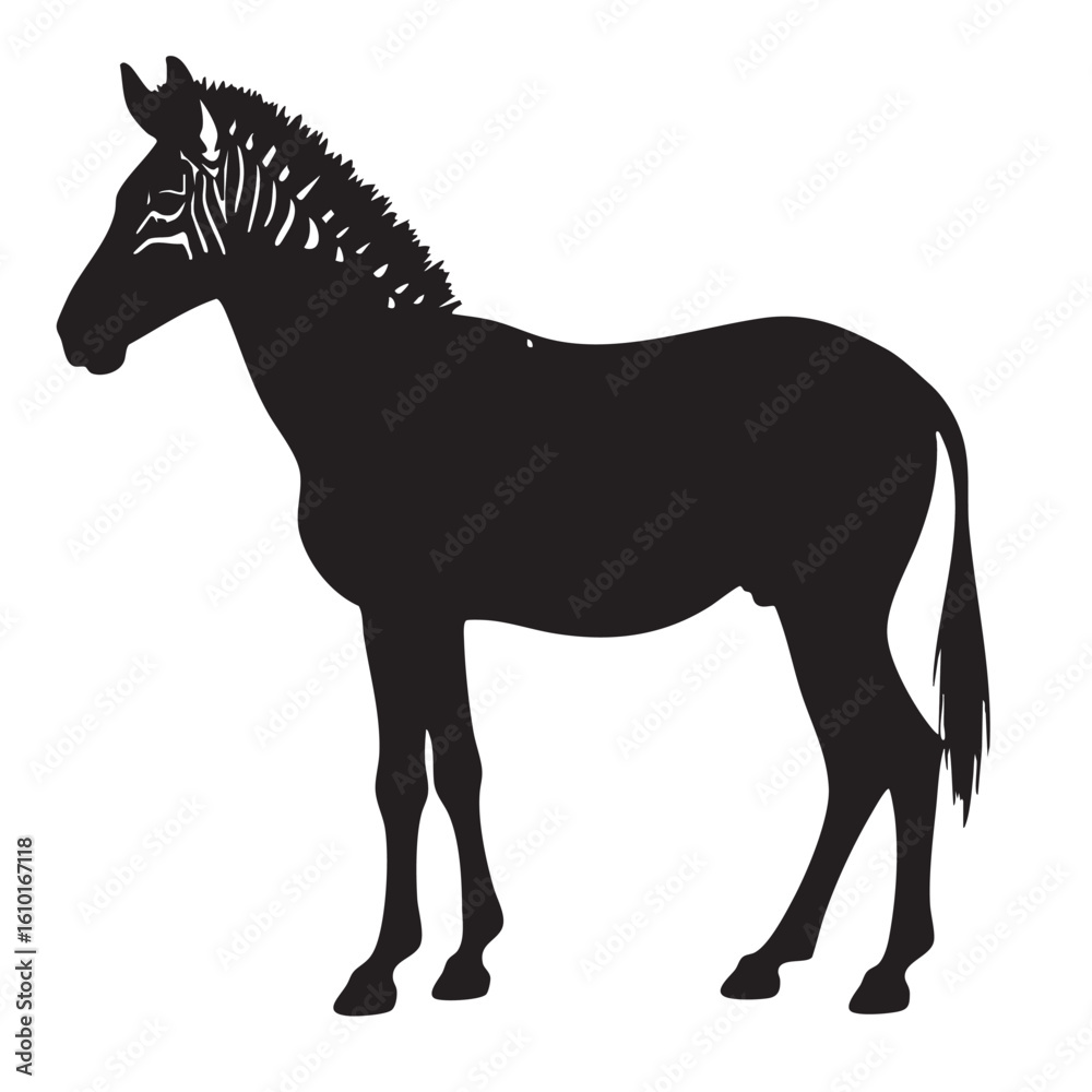 Horse Vector Clipart – Hand-Drawn Cartoon Farm Animal Illustration ...