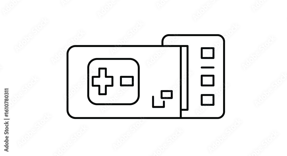Vintage Gaming Console Blueprint: A minimalist blueprint-style ...