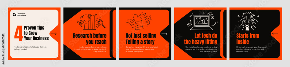 Social media carousel post template. Business Instagram and facebook ...