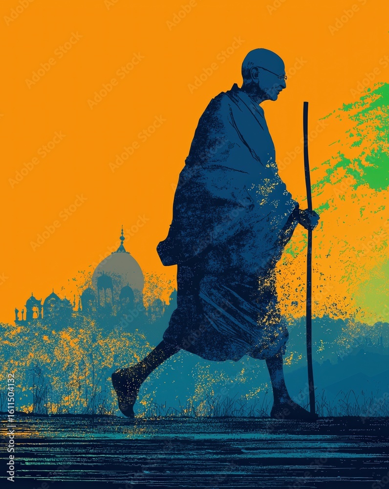 Abstract gandhi jayanti poster design. Stock Illustration | Adobe Stock