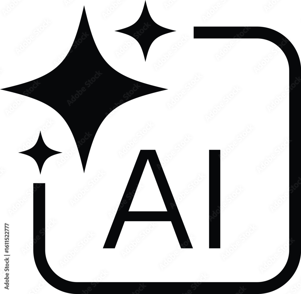 Generative AI logo icon. Computer help assistant sign. Tools for ...