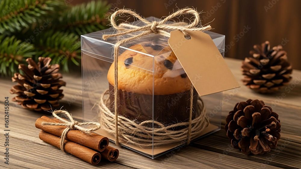 Photo Stock Panettone Gift Box Mockup – Holiday Packaging Design ...