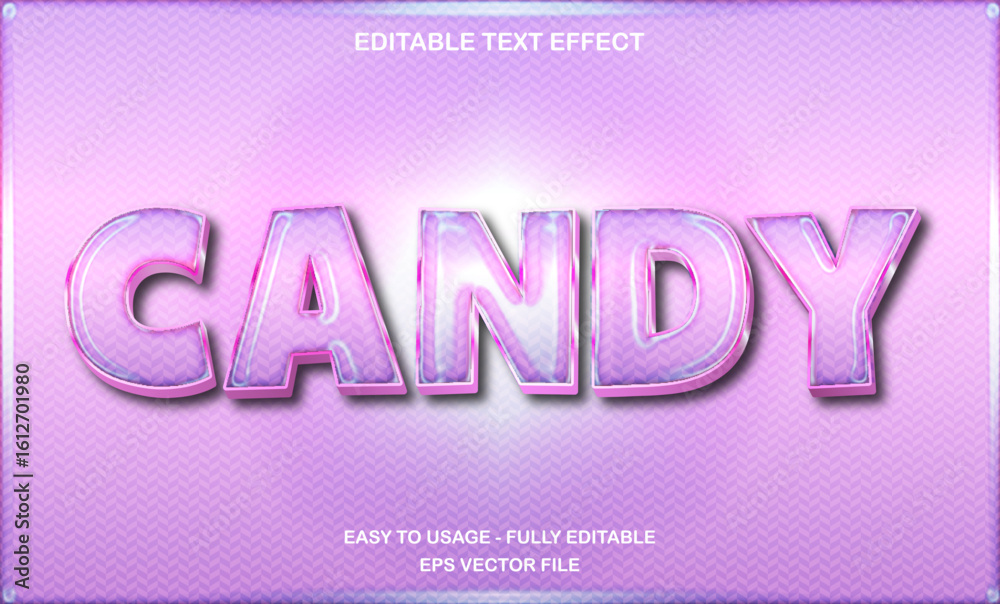 Candy text effect, pink sweet editable 3d font for kids, dessert, and ...