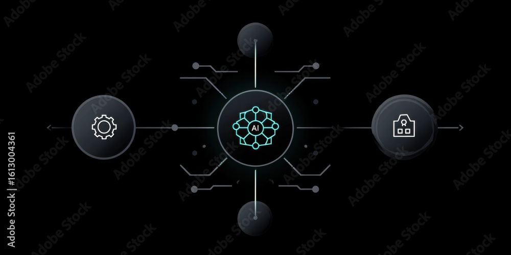 Ilustrace AI workflow automation artificial intelligence software ...