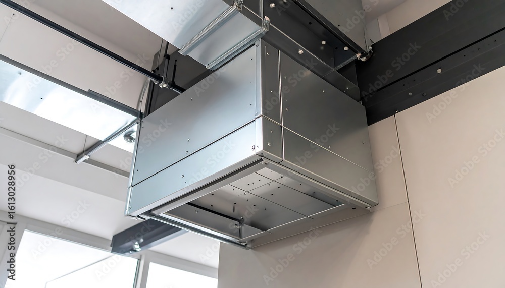 Metal ductwork system in a modern building Stock Photo | Adobe Stock