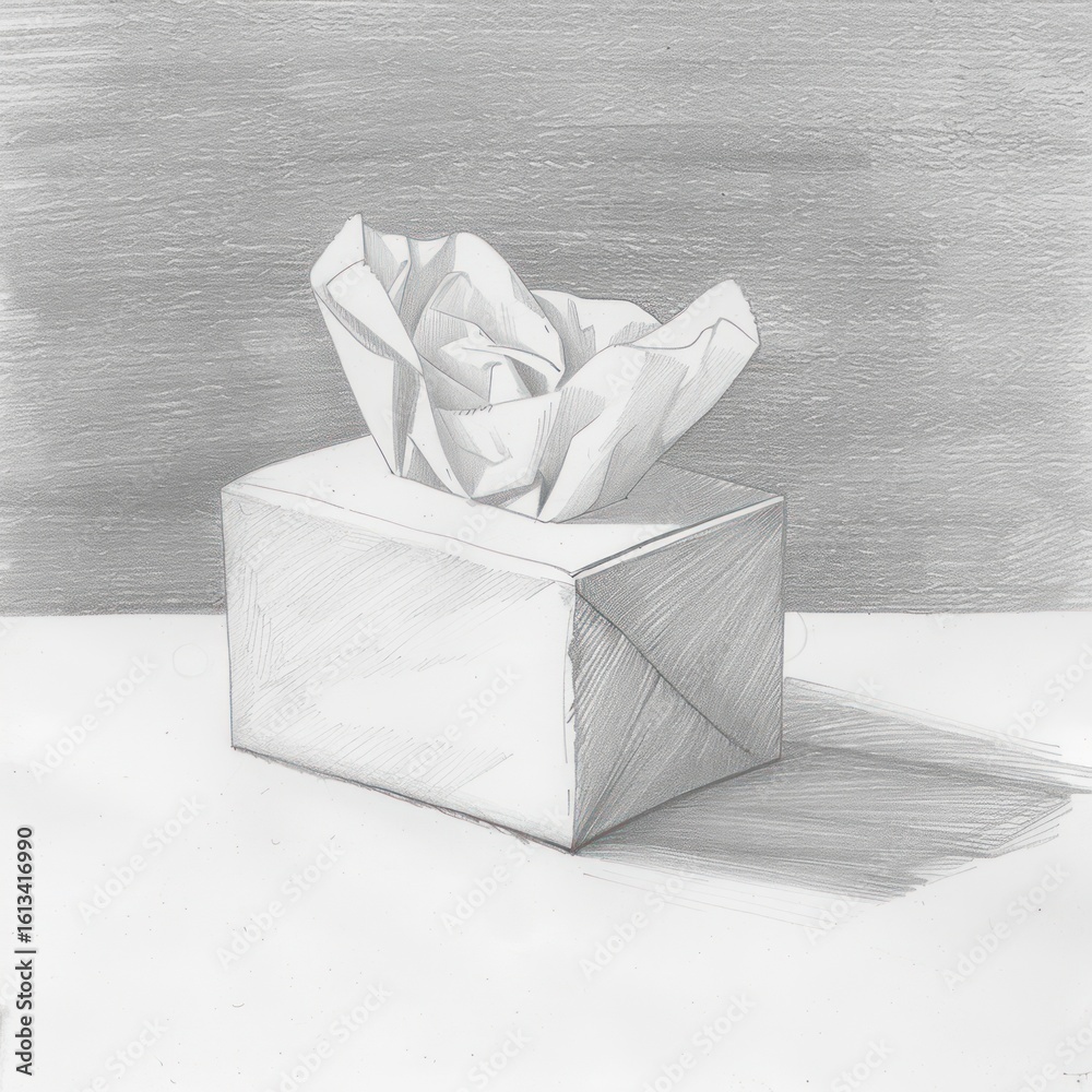 Still life drawing of a tissue box (1) Stock Illustration | Adobe Stock