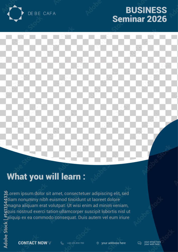 Business Seminar Flyer Template 2026 – Professional Dark Blue Layout ...