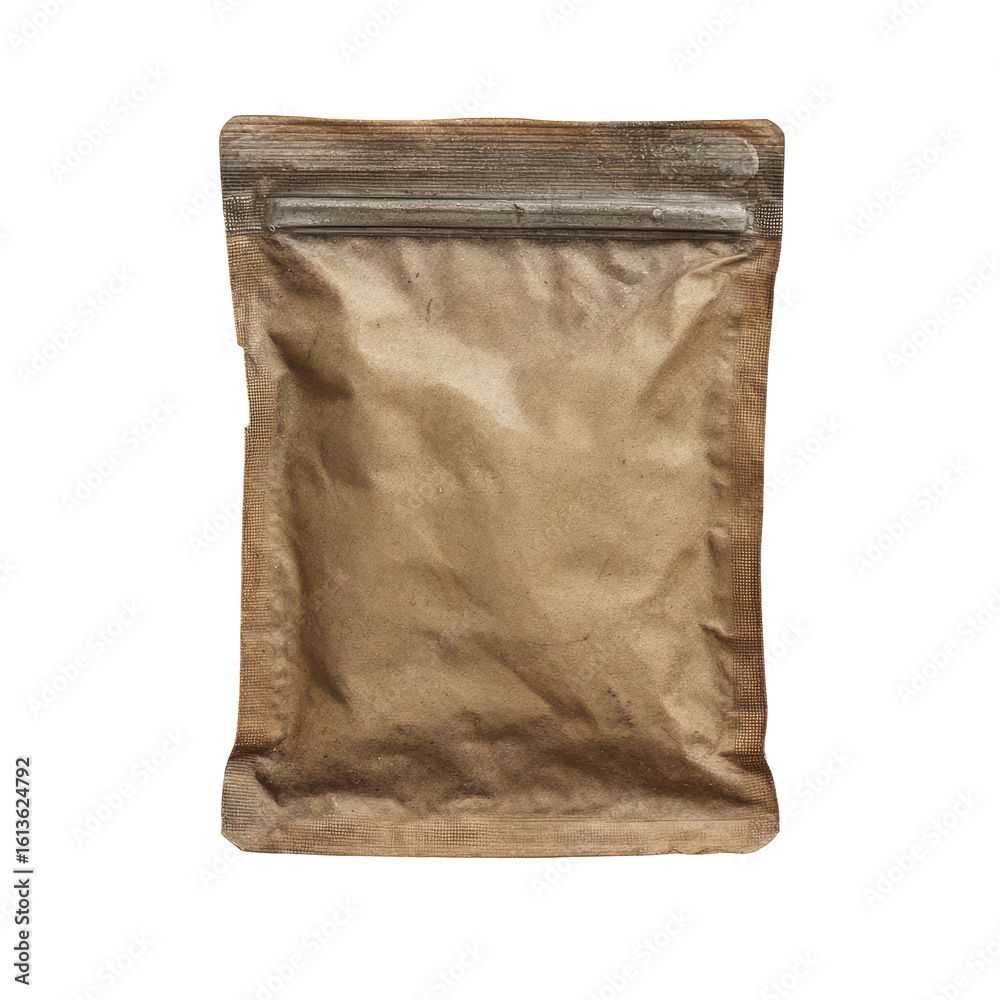 Empty Single Ration Pack Cutout with Brown Texture for Stock ...