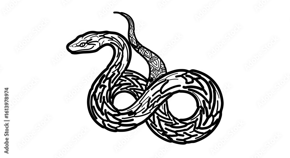 Snake ouroboros tattoo design infinity symbol serpent reptile ...