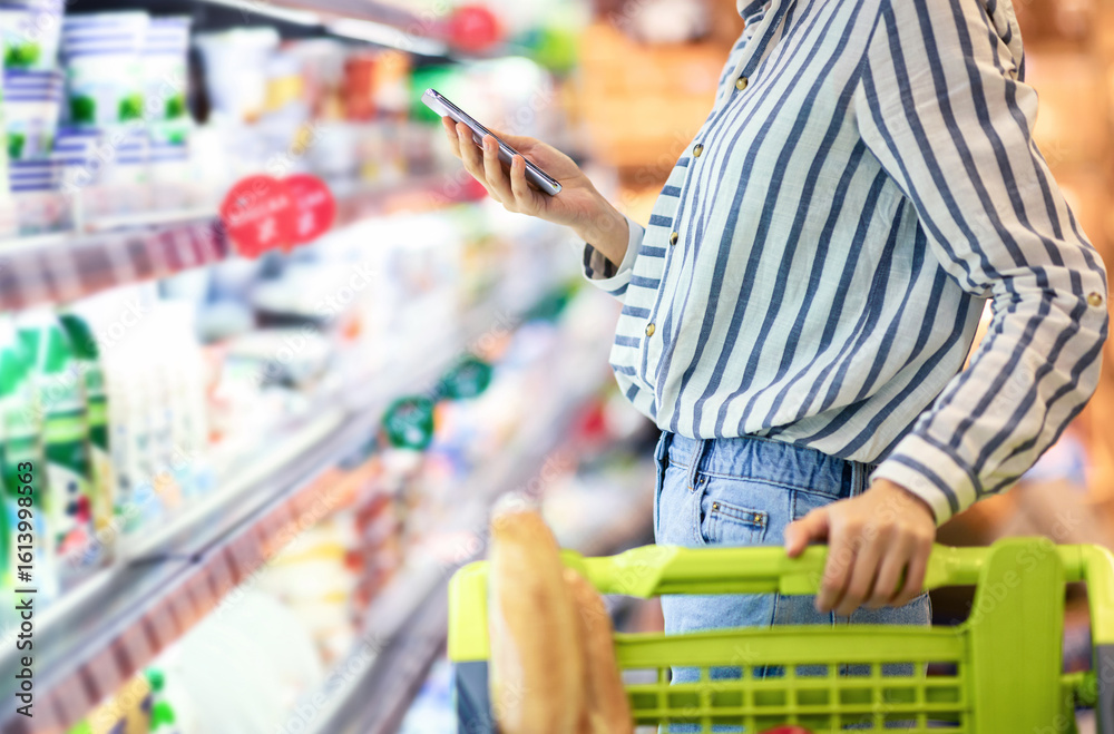 Healthy Food. Closeup cropped side view of unrecognizable young woman ...