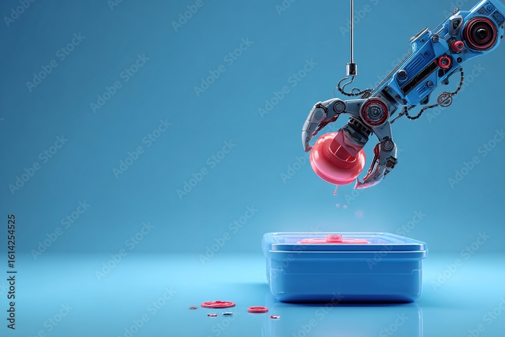 Claw machine joystick and control button with mechanical grabbing arm ...