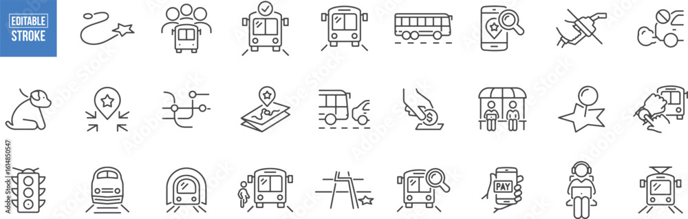 Transportation & Travel Icons – Car, Bus, Train, Travel, Commute, Taxi ...