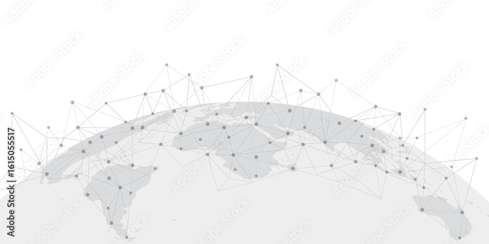 World map wireframe dot connect line from particle: concept of world ...