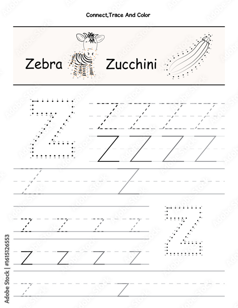 Printable Alphabet Tracing Worksheets A to Z – Uppercase and Lowercase ...