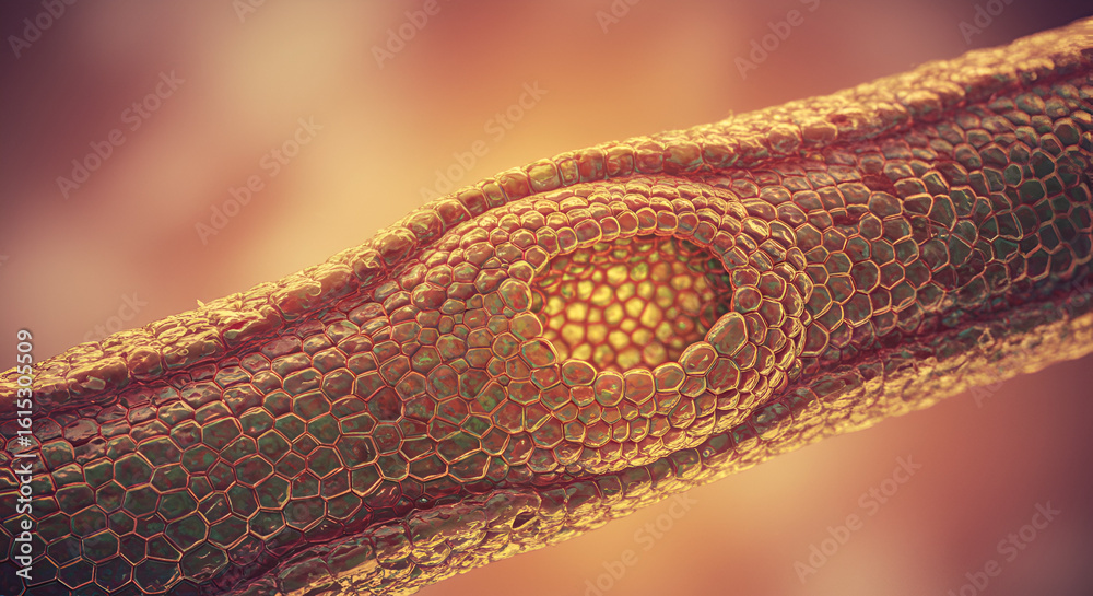 Phloem Structure in Oregano Plant Stem Cross-Section Stock Illustration ...