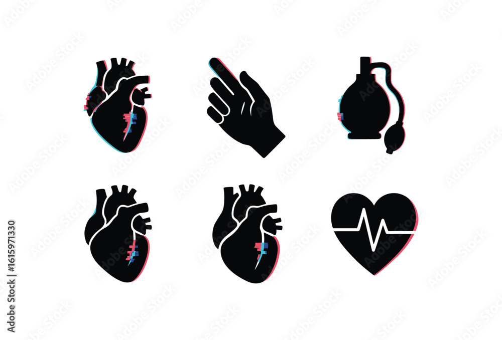 isolated backgond cardiac muscle pulse palpation blood pump pericardial ...