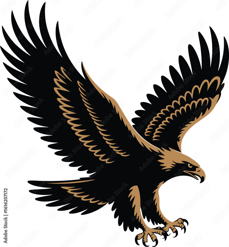 Majestic Eagle Soaring with Wings Spread Wide, a Symbol of Freedom and ...
