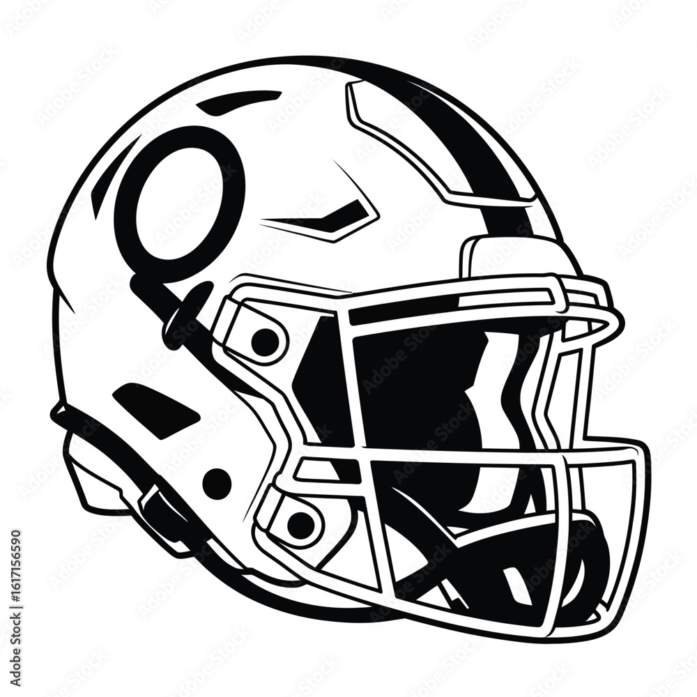 American football helmet illustration with team logo Stock Vector ...
