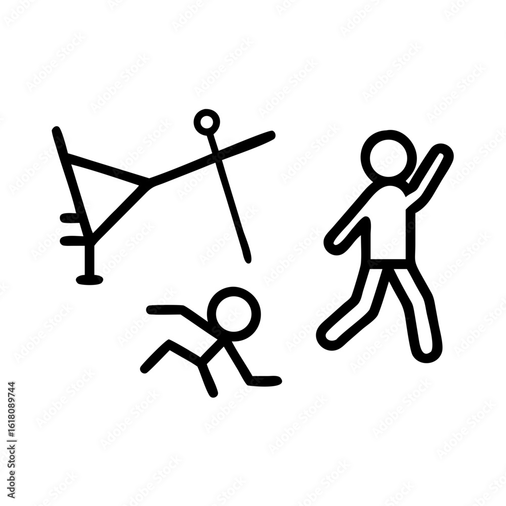10 icons of kida at the playground silding swin Stock Vector | Adobe Stock