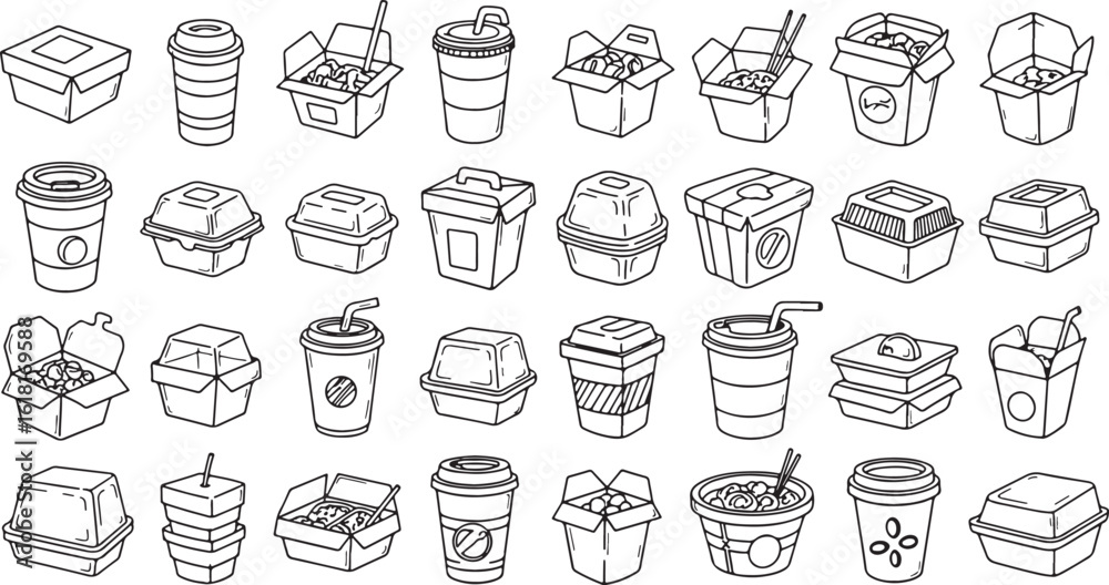 Takeout food containers and beverage cups takeout containers, takeout ...