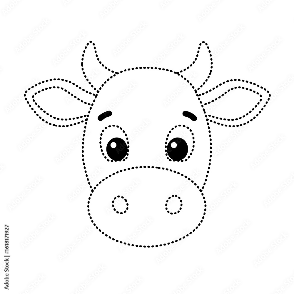 Black dotted outline of cow for the educational activity "Connect the ...